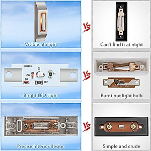 LED Lighted Doorbell Button, Solid and Sleek Metal Wall Mounted Door Bell Push Buttons for Home, Universal Garage Door Opener Switch (Dark Silver, 1 Pack)