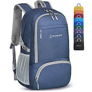 ZOMAKE Lightweight Packable Backpack 30L - Foldable Hiking Backpacks Water Resistant Compact Folding Daypack for Travel(Navy Blue)