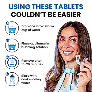 120 Retainer and Denture Cleaning Tablets (4 Months Supply) - Cleaner Removes Plaque, Stains from Dentures, Retainers, Night Guards, Mouth Guard, Aligners and Removable Dental Appliances