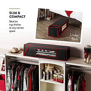 ZOBER Premium Rectangular Prism Gift wrap Storage Christmas Wrapping Paper Storage Bag- Fits 14-20 Standard Rolls Upto 40"- Slim Design for Underbed Wrapping Paper Storage Container or Closet Storage