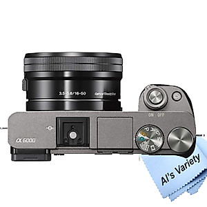 Sony Alpha a6000 (Graphite) Mirrorless Digital Camera with 16-50mm Lens + 32GB Card, Tripod, Case, and More (18pc Bundle)