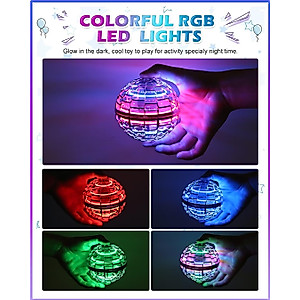 ATHLERIA UFO Flying Orb Ball with Lights,Galaxy Ball 2024,Mini Drone Toys for Age 6-8-13,Hover Boomerang Cosmic Globe Spinning,Cool Stuff Christmas Birthday Gifts for 6 7 8 9 10+ Year Boy Girl Teens