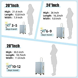 Melalenia Carry on Luggage 20 Inch Airline Approved, Hard Sided Luggage Sets with Spinner Wheels and TSA Lock,Travel Carry on Suitcase Set for Women