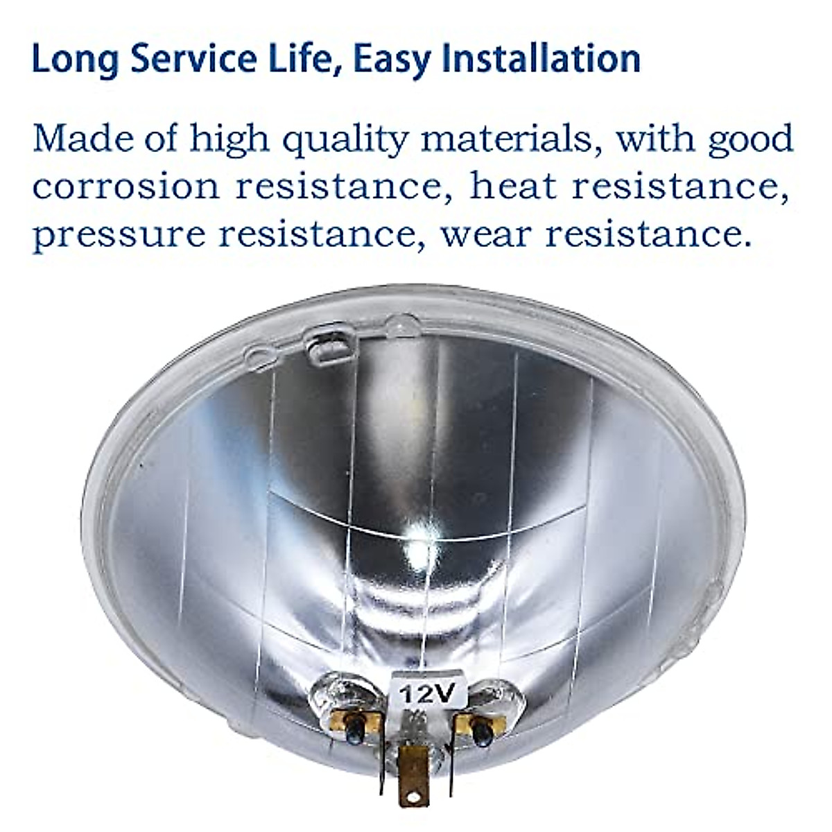 JEEFHO H6024 Super Vision Crystal Headlight, Halogen Sealed Beam Headlight, (7"" ROUND, 178MM) (110/130W), Replaces# H6024