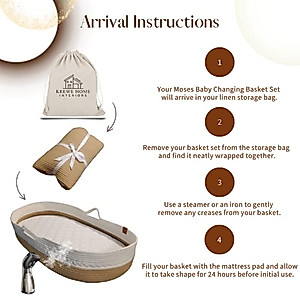 Krewe Home Interiors Baby Changing Basket For Baby Dresser - Diaper Caddy Organizer with Thick Foam Pad, Waterproof Cover & Soft Blanket |Moses Baby Bassinet, Moses Basket with Storage Bag