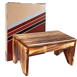 Adult Wooden Step Stool - Very Sturdy Adult Step Stool, Kitchen Step Stool, Bed Stool for High Beds，Great Wood Step Stool for Adults，Lightweight, Quality Eco Pine，Attractive & Easy Assemble 9 X 8 X 19