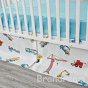 Brandream Boys Fire Truck Pillow & Construction Cars Baby Crib Bedding Set
