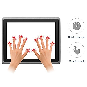 SunKol 19 inch Industrial Embedded Panel PC, 10 Point Capacitive Industrial Touch Screen Panel Computer, 2xUSB3.0,HDMI,2xRS232,2xLAN (J6412, 8GB RAM 128GB SSD)