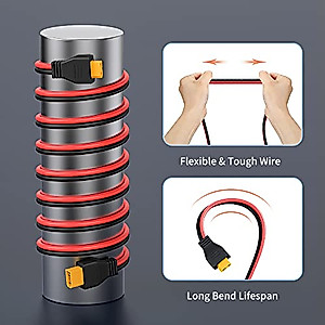 ELECTOP XT60 Extension Cable 10Ft, 10AWG XT60 Cable Wire XT60 Male to Female Adapter Connector Converter Plug for RC Battery Lipo Battery Pack Solar Generator Portable Power Station and Solar Panel