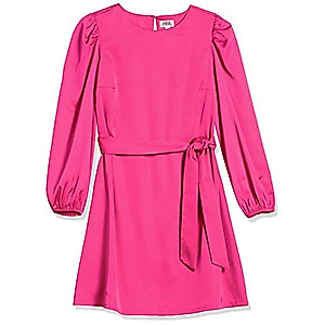 The Drop Women's @shopdandy Belted Silky Stretch Dress, Hot Pink, M
