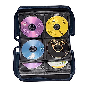 128 Capacity CD/DVD case Wallet, Storage,Holder,Booklet by Rekukos（Black）