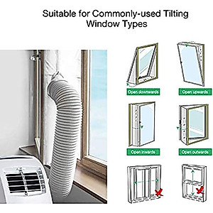KWMOEA 400cm/157Is. Universal Window Seal for Portable Air Conditioner and Tumble Dryer. Easy to Install - Air Exchange Guards with Zip and Adhesive Fastener