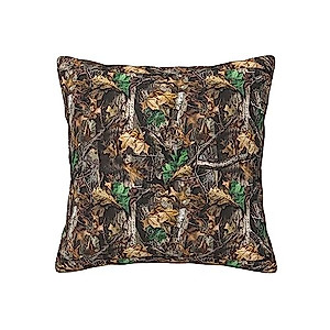 WURTON Cold Tree Camouflage Print Throw Pillow Covers, Soft Square Cushion Case,for Sofa, Couch,Bed Chair-18 X 18 Inch