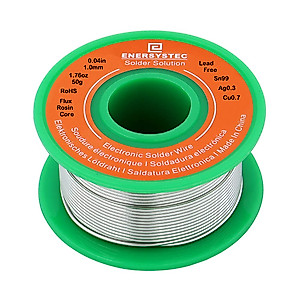 Solder Wire Lead Free Rosin Core Flux 1.0mm Electronics Soldering Diameter 0.04in No Lead 1.76oz 50g Sn99 Ag0.3 Cu0.7 Flow RoHS Electrical Solder Wire Electric Repair Unlead