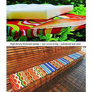 Patio Garden Outdoor Bench Cushion Water-Resistant 47x17x2 Inch Bench Seat Cushion Cushions For Garden Chairs Thickened Sponge Filling Swing Cushion/Rocking Chair Cushions/Patio Loveseat Cushion