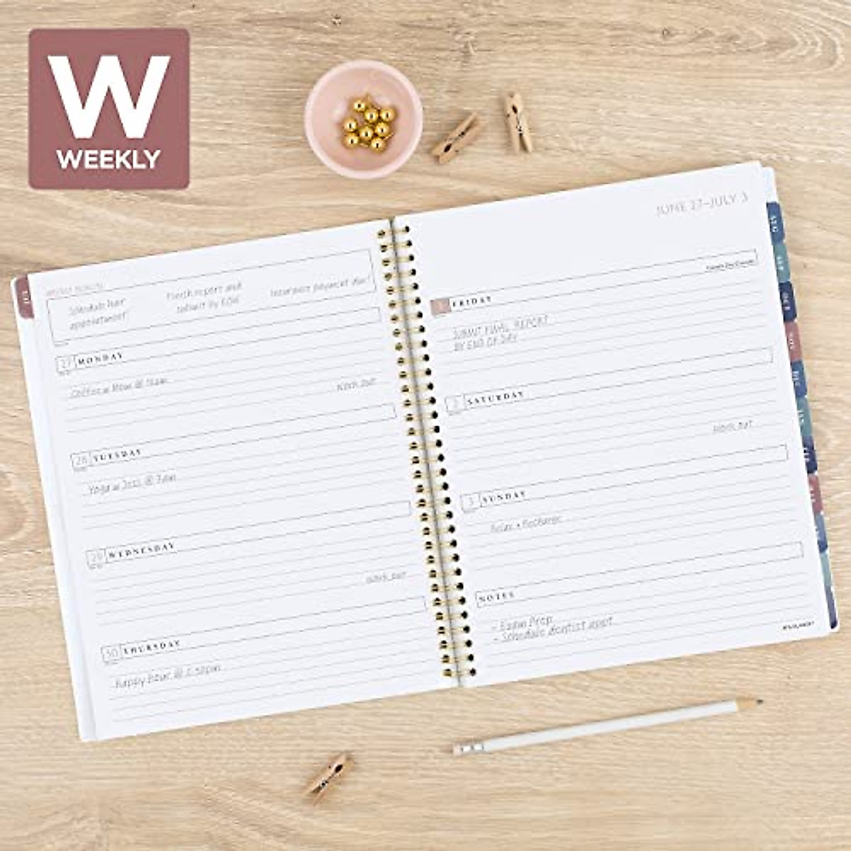 AT-A-GLANCE 2022-2023 Planner, Weekly & Monthly Academic, 8-1/2" x 11", Large, Badge Floral (1613F-905A)