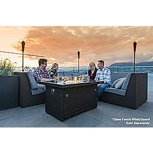 Outland Living 401 Series - 44-Inch Outdoor Propane Gas Fire Table, Espresso Brown/Rectangle