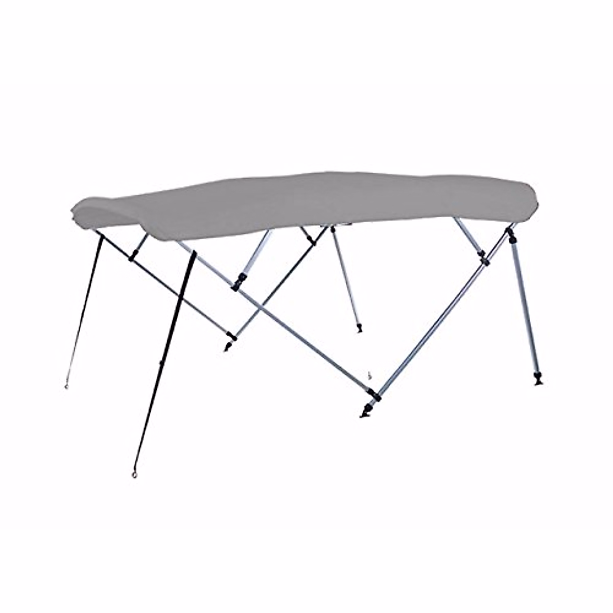 STOPBYUS 7.6 oz Gray 4 Bow Square Tube Boat Bimini TOP with Running Light Cutout Sunshade Compatible for Manitou 24 Aurora LE BAR 2017-2018