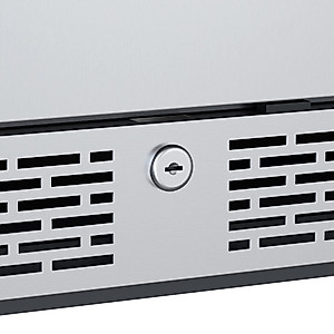 Avallon ABR151BLSS 15 Inch Wide 86 Can Capacity Beverage Center with LED Lighting and Double Pane Glass