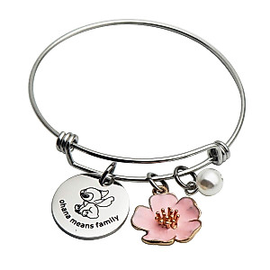 Ohana Means Family Bracelet Family Member Gift Hawaiian Bracelet Ohana Charm Bracelet Ohana Necklace for Women (Ohana means family)