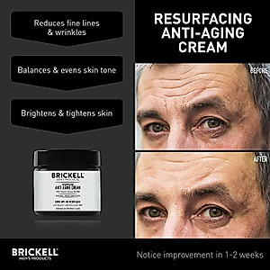 Brickell Men's Products Resurfacing Anti-Aging Face Cream For Men, Natural and Organic Face Moisturizer, Vitamin C Cream For Wrinkles, 2 Ounce, Scented