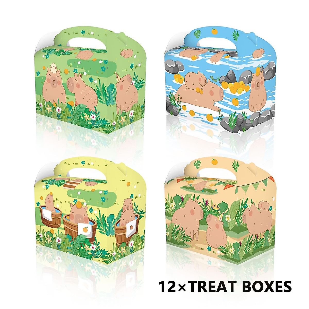 Heidaman Capybara Party Supplies,Capybara Candy Bags，Capybara Goodie Bags,Capybara party favor bags，12Pce 2 Styles Capybara Theme Gift Bags