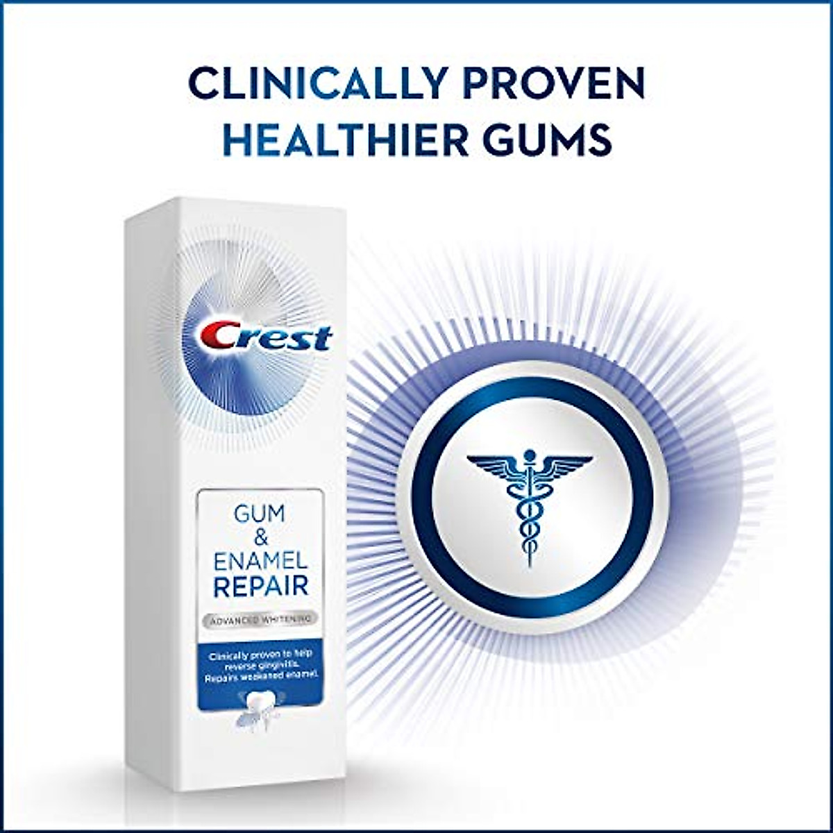 Crest Gum & Enamel Repair Toothpaste, Advanced Whitening, 4.1oz (Pack of 3) ( Packaging May Vary )