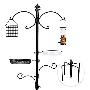 ERYTLLY Bird Feeding Station Bird Feeders Poles Kit Multi Feeder Hanging Kit Premium Bird Bath for Attracting Wild Birds Birdfeeder & Planter Hanger