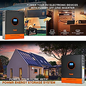 5000 Watt Solar Inverter Pure Sine Wave 48V 110V, Off-Grid 5KW Power Inverter Built in 80A MPPT Controller, 40A AC Charger, Max.PV Input 500V, Support Utility/Generator/Solar Charge