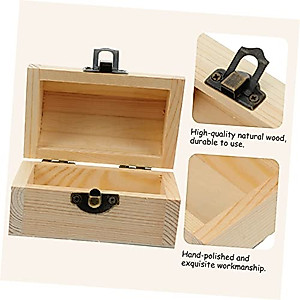 GARVALON 2pcs Pirate Treasure Chest Wooden Box Kids Storage Organizer for Kids Jewelry Organizer Storage Bins with Lids for Unfinished Wood Treasure Chest Mini Earring Box Wooden