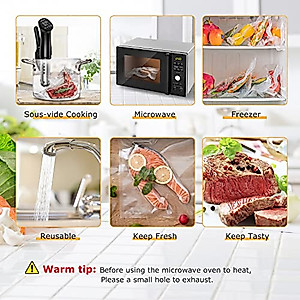 FRESKO 8"x12" Food Vacuum Sealer Bags, 120Pcs PreCut Bags for Food Vacuum Storage, Vacuum Seal Food Sealer Bags with BPA Free and Heavy Duty, Great for Sous Vide Bag Meal Prep