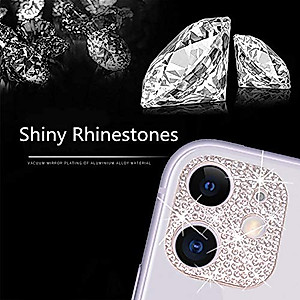 Rear Camera Decorations for iPhone 12 3D Bling Bling Diamond Lens Protective with Flash Hole Ring Anti-Fall Decorate Crystal Rhinestone Sticker iPhone12 Protector Cover Silver