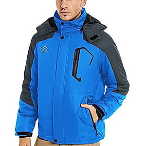 INVACHI Men's Waterproof Ski Jacket Warm Winter Snow Coat Hooded Windbreaker
