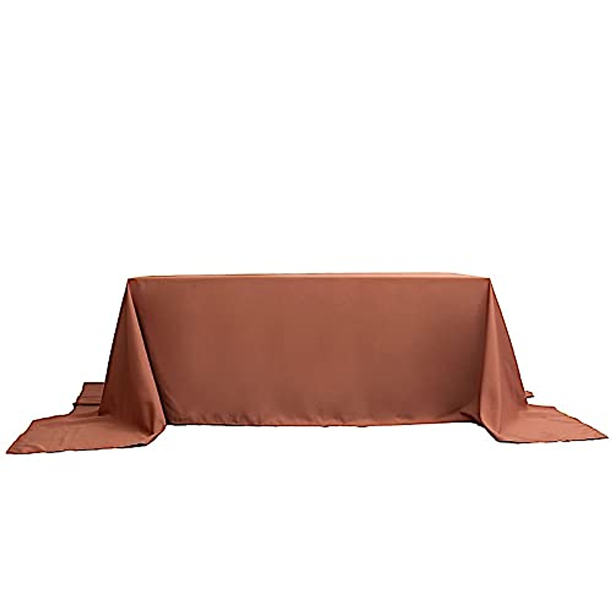 Balsa Circle 90x156-Inch Terracotta Rectangle Polyester Tablecloth Table Cover Linens for Wedding Party Events Kitchen Dining
