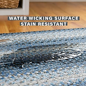 Homespice Juniper 4 x 6 Area Rug for Bedroom and Living Room, Also Ideal to Use as a Blue Outdoor Rug for Deck and Patio - Spill Proof and Stain Resistant - Reversible Indoor Outdoor Rugs 4x6 Feet