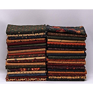 Fields 10 Fat Quarters - Kansas Troubles by Moda Fat Quarter Bundle Calico Floral Flowers Classic Reproduction Style Quality Quilters Assorted Cotton Fabrics M22805b