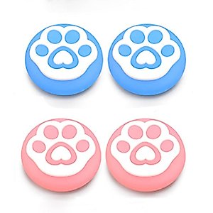 Analog Stick Joystick Rubber Silicone Cap Thumbstick Thumb Grip Cover Case Skin Joystick Grips for PS4 PS3 Xbox One Xbox 360 Controller (A # Blue)