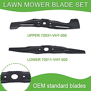 72531-VH7-000 & 72511-VH7-000 Lawn Mower Blade Set for HRX217, HRX217K1, HRX217K2, HRX217K3, HRX217K4 Mower 21" MicroCut Twin Blade Set