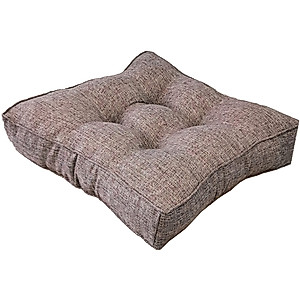 ETULLE Soft Linen Chair Seat Cushion, Thick Comfortable Square Seat Cushions, Home Kitchen Interior Dining Office Chair Cushion (Red, 19.6 inch)