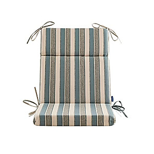 BLISSWALK Outdoor Chair Cushion Bottom and Back，one Piece high Back Adirondack Chair Cushion, Patio Cushions for Bifold Lawn Chair 45.5" x 21", 1 Count,Stripe