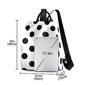 ALAZA Polka Dot Black White Trips Hiking Camping Rucksack Pack for Women