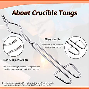 Tanstic 4Pcs Crucible Tongs with General Gloves Set, 10'' 14'' 16'' Stainless Steel Professional Grade Crucible Tongs Kit for Industry Laboratory