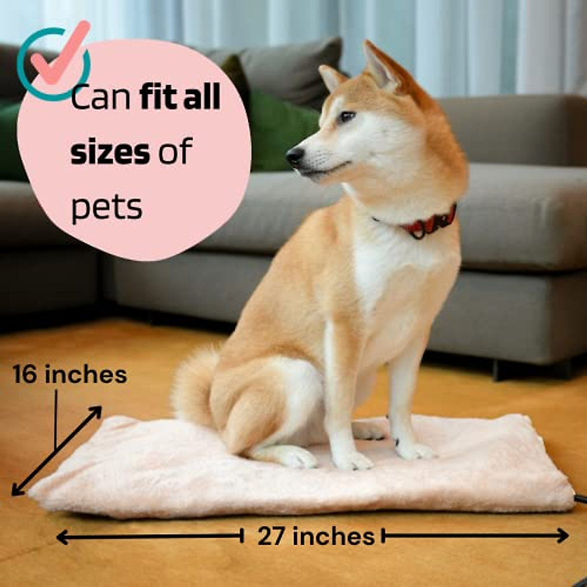 Petoont Pet Heating Pads for Cats and Dogs - 12 Adjustable Temperature with 1 to 12 Hours Timer - Our Heated Pet Mat Comes with 2 Washable Covers - Ideal Dog Warming Pad for Indoor Pet Beds
