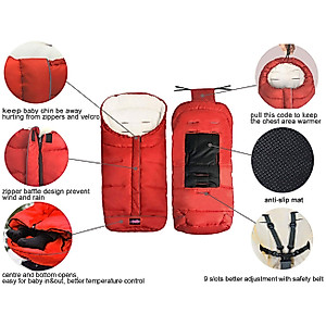Winter Outdoor Tour Waterproof Baby Stroller Footmuff, Cozy Warm Toddler Sleeping Bag for Most Pushchair, Jogger, Strap Position Adjustable Stroller Blanket