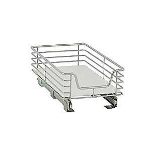 Household Essentials Design Trend 11.5" Extended Depth 1-Tier Single Basket Sliding Shelf Under Cabinet Organizer, White