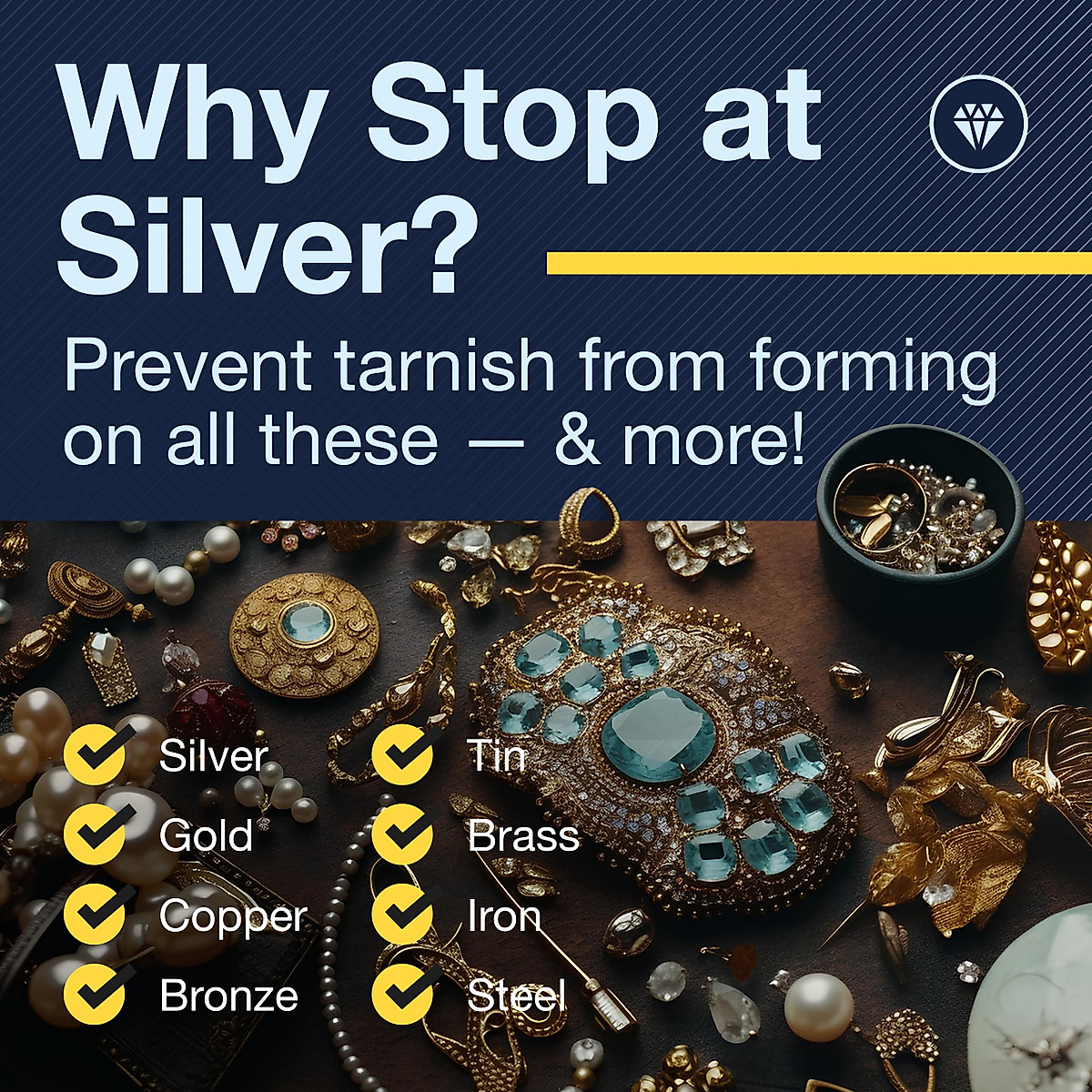 Anti Tarnish Storage Bag 18" x 18" | Fabric Cloth Bags for Sterling Silver Jewelry Silverware Trays and More (2 Pack)