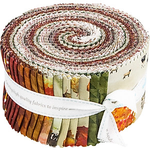 Tara Reed Fall Barn Quilts Rolie Polie 40 2.5-inch Strips Jelly Roll Riley Blake Designs RP-12200-40