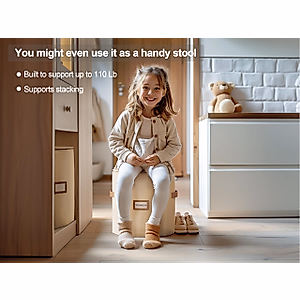 Vailando Shoe Organizer for Closet - Cylindrical Shoe Storage Organizer with Adjustable Dividers for Closet, Foldable, Beige, 1-Pack