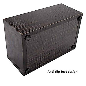 SYKSOL GUANGMING - Stainless Steel Coffee Knock Box with Handle Wooden Exterior, Container for Grounds Waste, Large Capacity Practical Coffee Knock Box,17.5 * 12.1 * 27.6