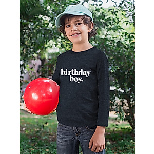 Birthday boy Shirt Toddler Outfit its My Year Old First 1st 2nd 3rd 4th 5th Tshirt (12 Months, Charcoal Black - Long Sleeve)